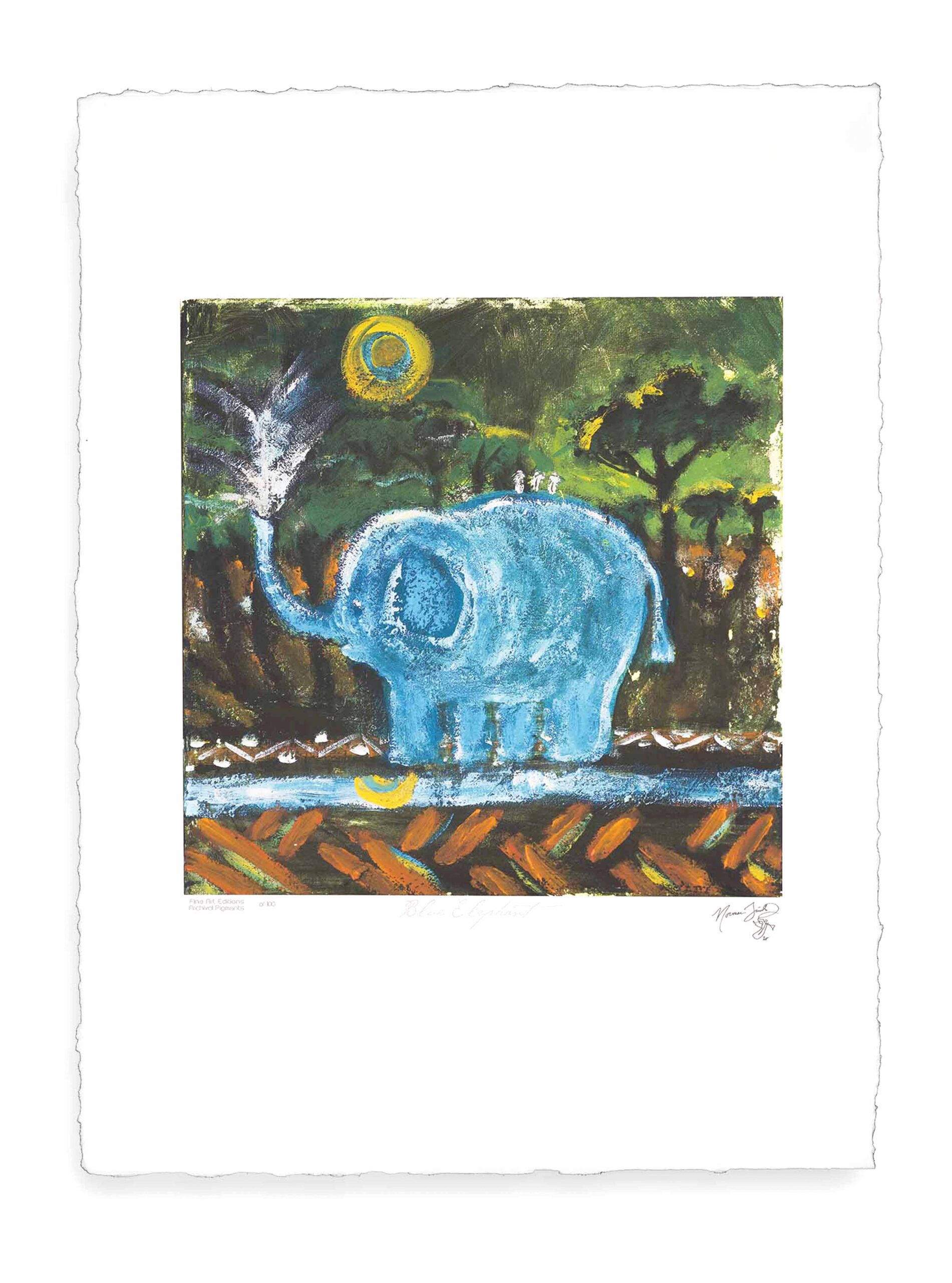Blue Elephant - Hockensmith's Fine Art Editions Gallery and Press