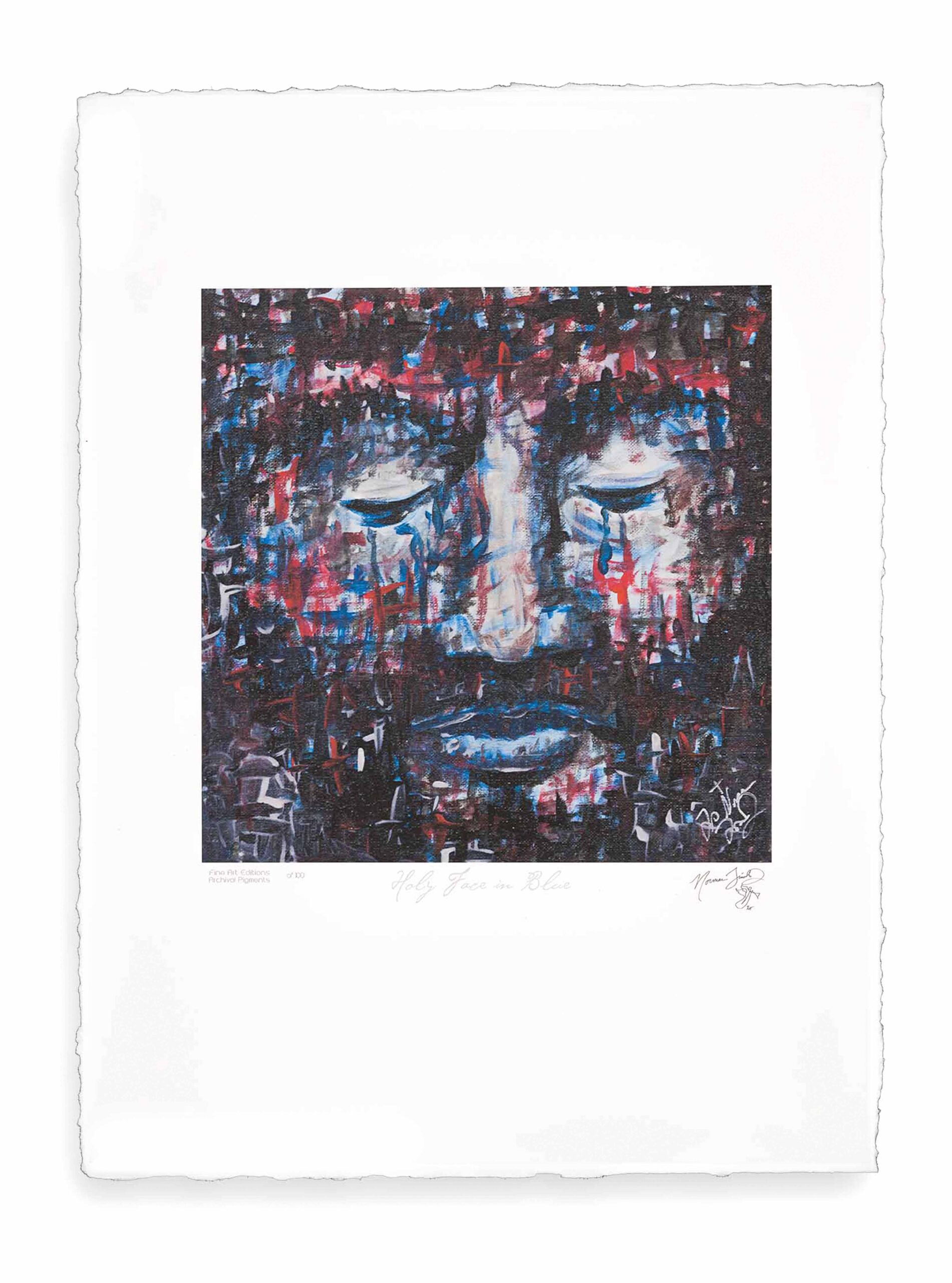 Holy Face in Blue - Hockensmith's Fine Art Editions Gallery and Press